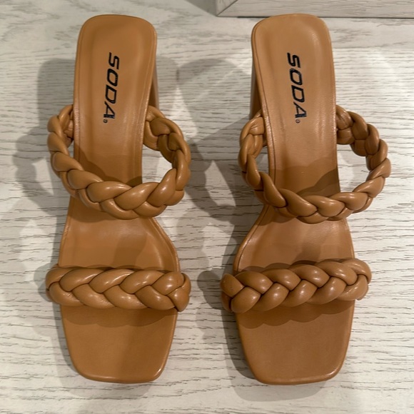 Soda | Shoes | Soda Braided Double Strap Heels | Poshmark